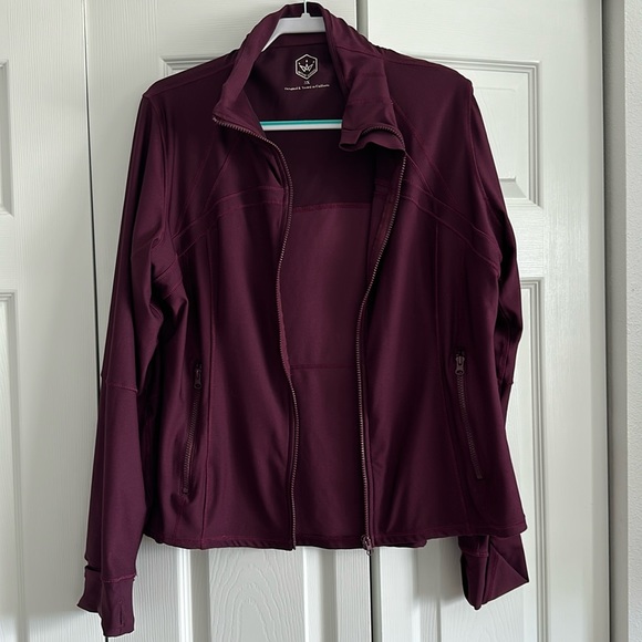 active queens | Jackets & Coats | Plus Size Athletic Jacket In Eggplant ...